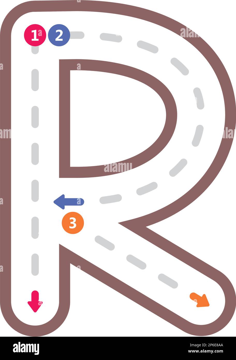 Alphabet r tracing hi-res stock photography and images - Alamy