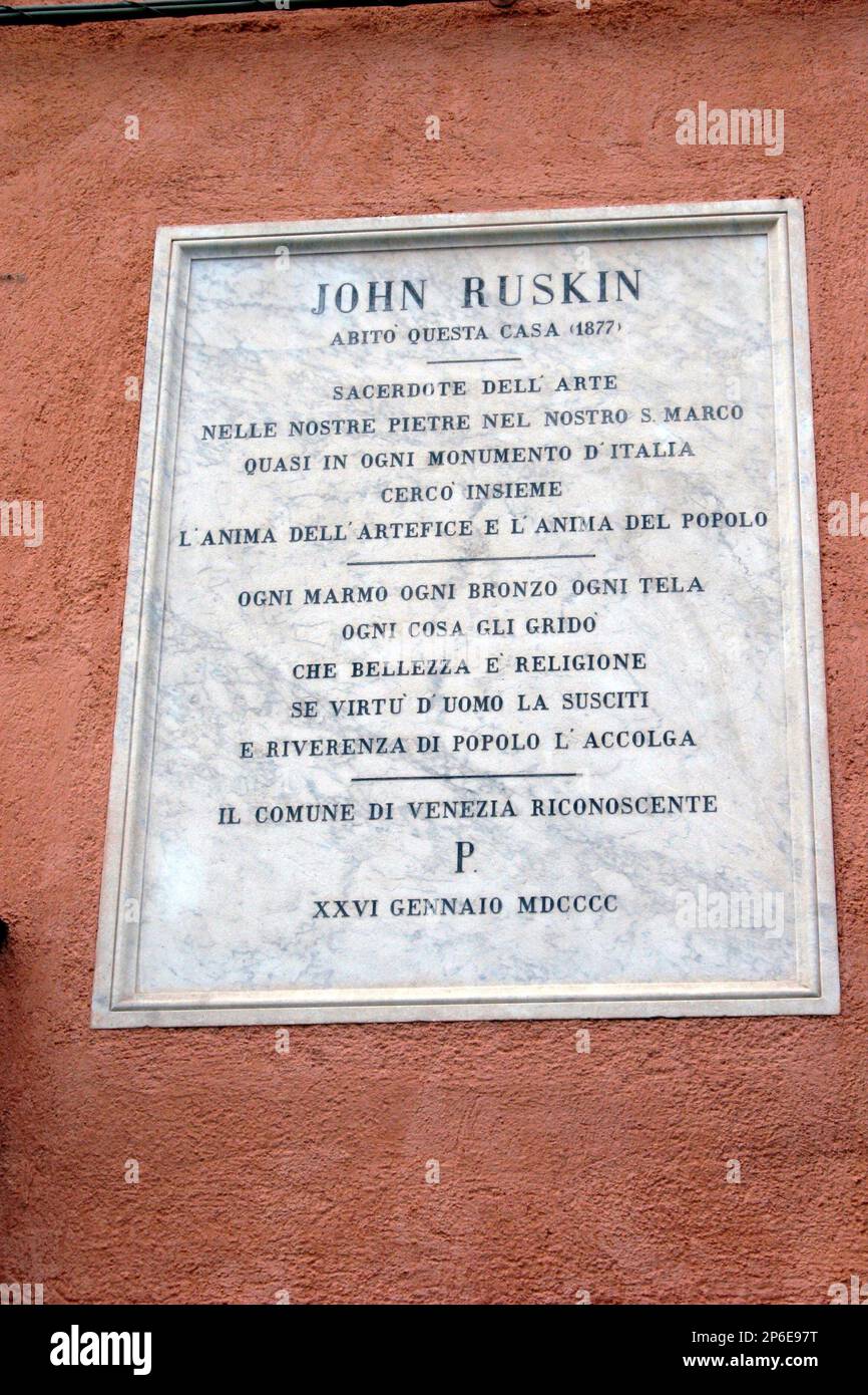 2006 , august ,Venice, Italy : The house of british JOHN RUSKIN ( 1818 ...