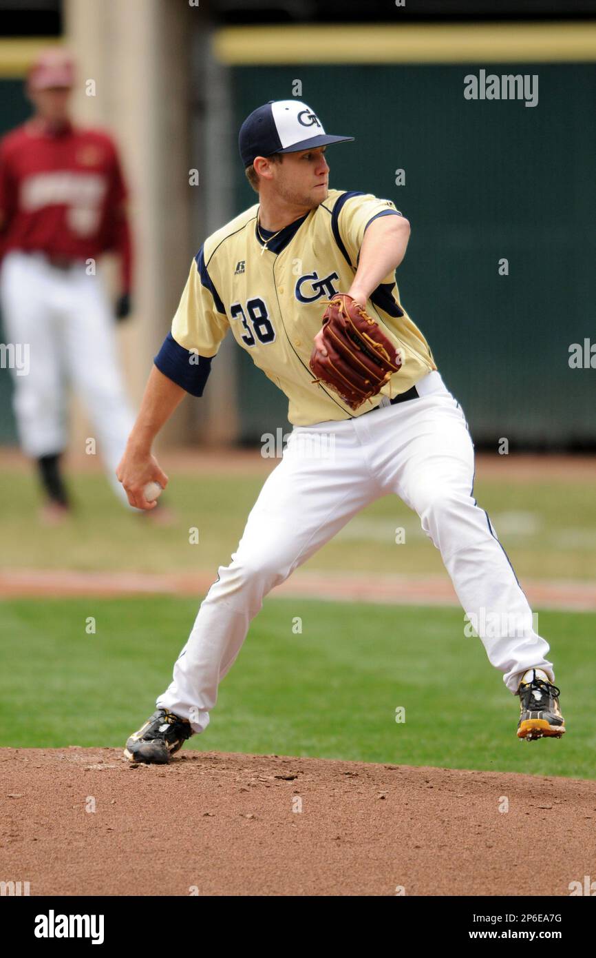 Georgia Tech Yellow Jackets pitcher Luke Bard # 38 during a game versus ...