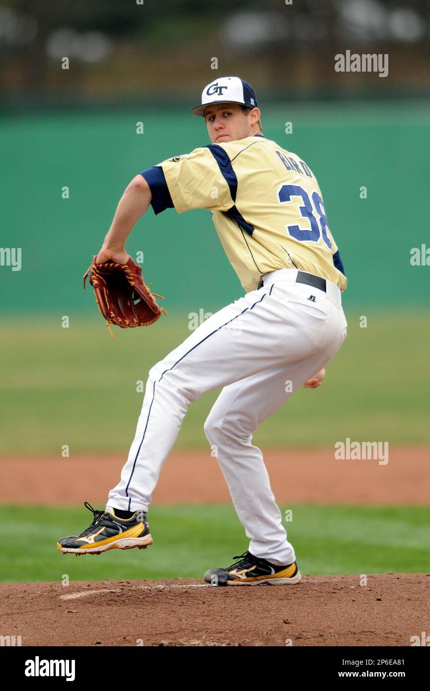 Georgia Tech Yellow Jackets pitcher Luke Bard # 38 during a game versus ...