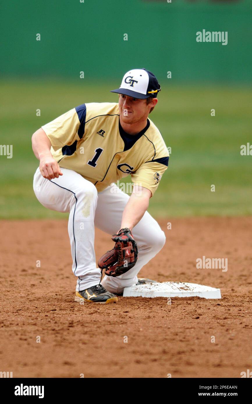 Georgia Tech Yellow Jackets infielder Connor Winn #1 during a game ...