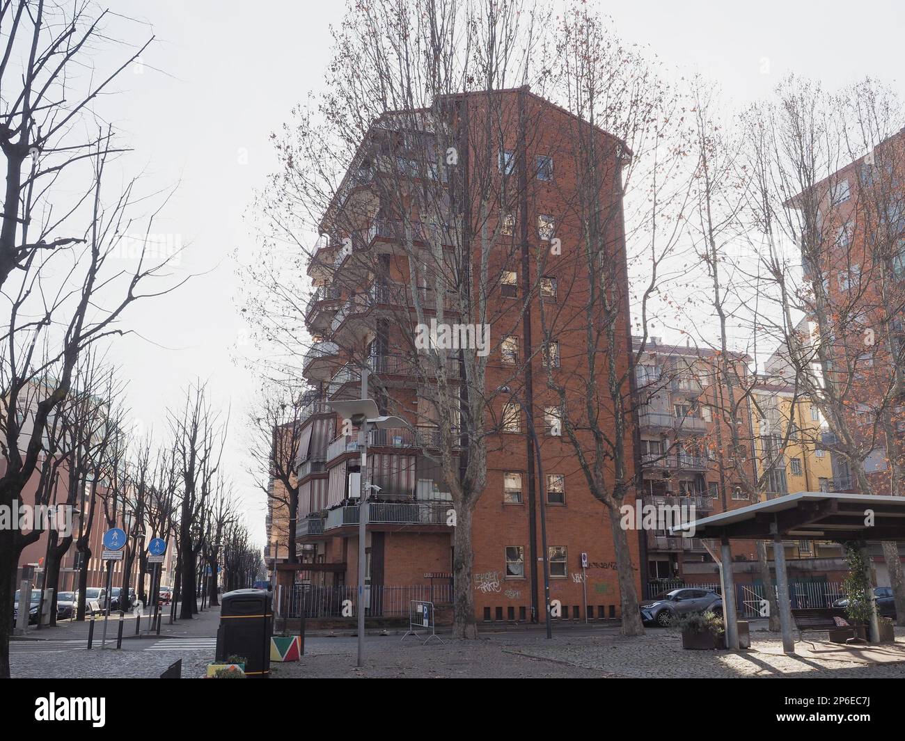 COLLEGNO, ITALY - CIRCA JANUARY 2023: Piazza della Repubblica and Viale ...