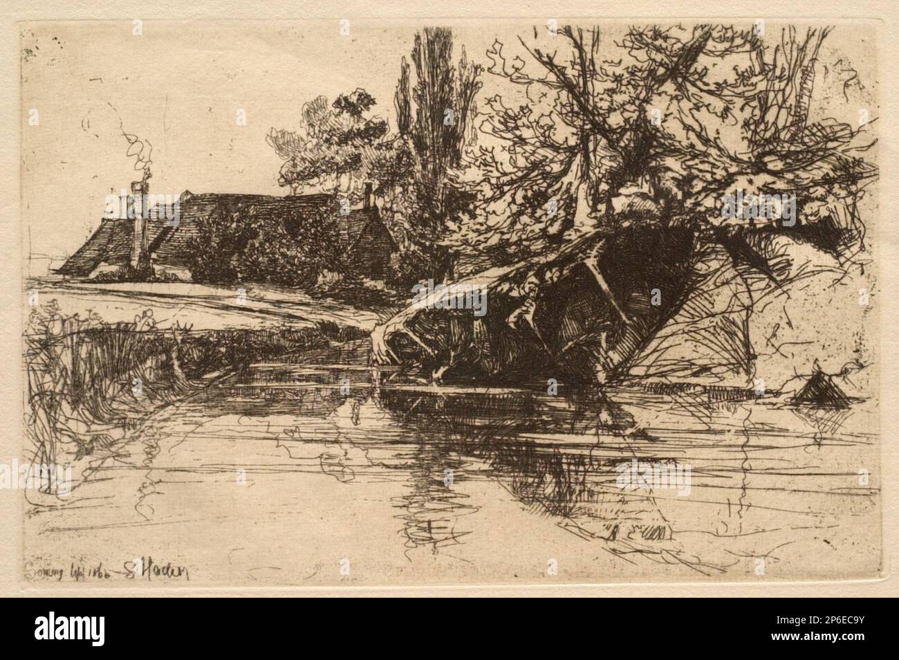 Francis Hayden, Sonning, September, 1865, The Moat House, 1865, etching ...