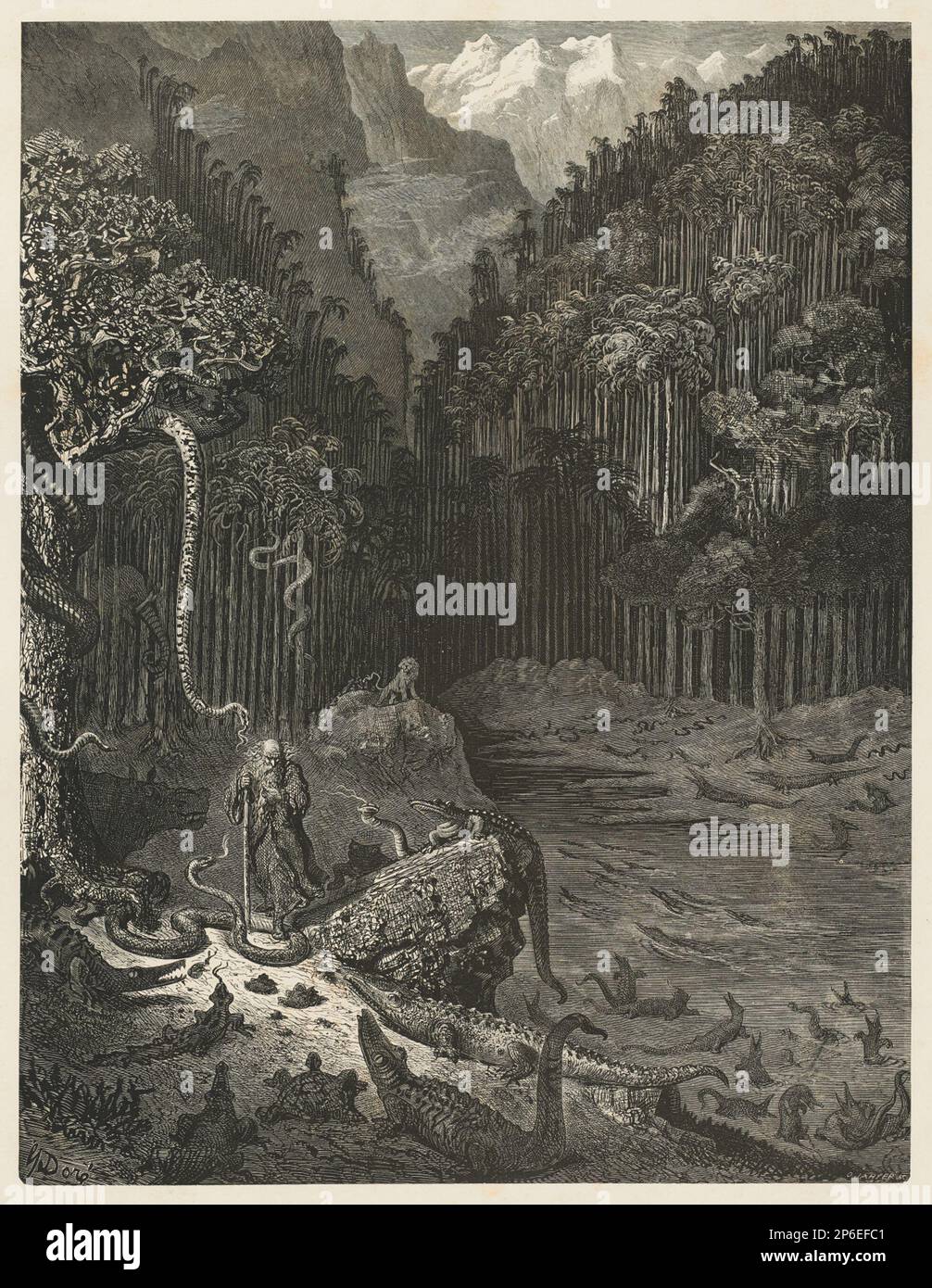 Gustave Doré, The Legend of the Wandering Jew, 11: Trees intertwined ...