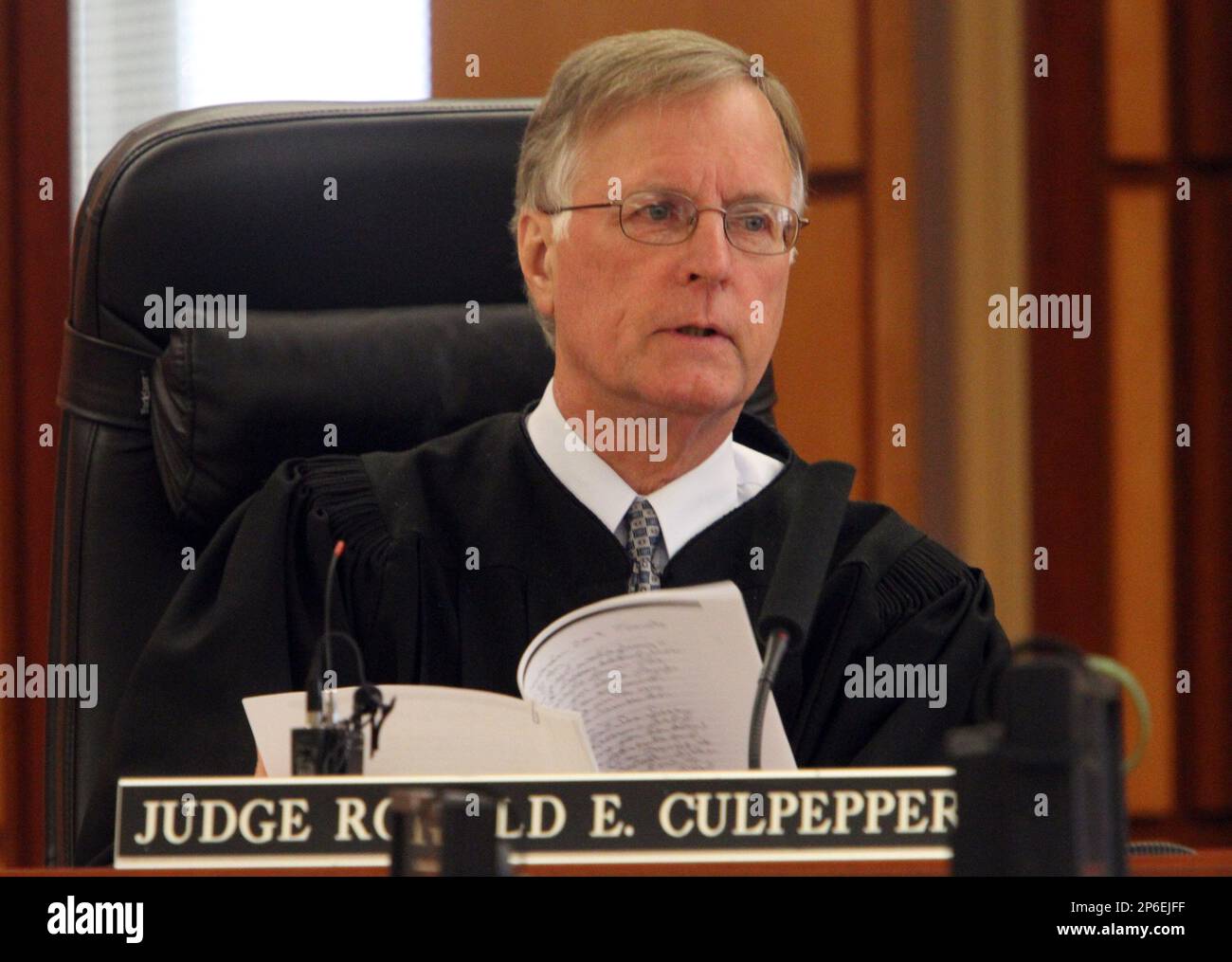 Judge Ronald E. Culpepper discusses whether to allow specific entries ...