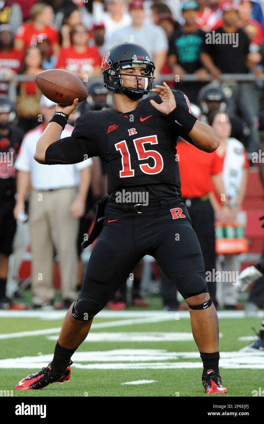 Rutgers University Scarlet Knights quarterback Gary Nova (15) during ...