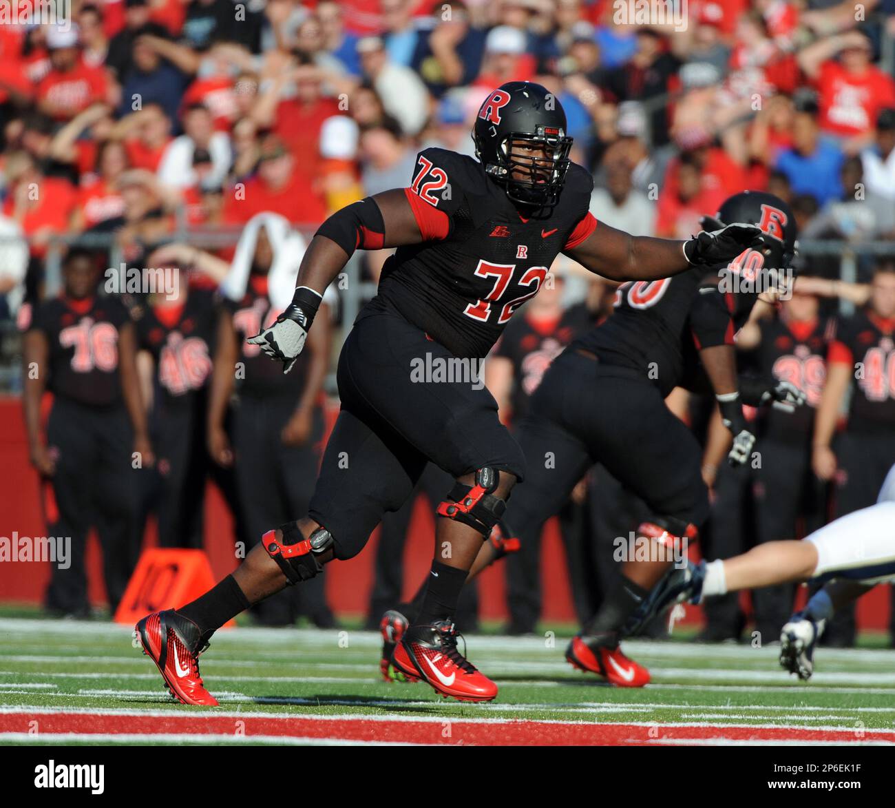 Rutgers University Scarlet Knights tackle Kaleb Johnson (72) during ...