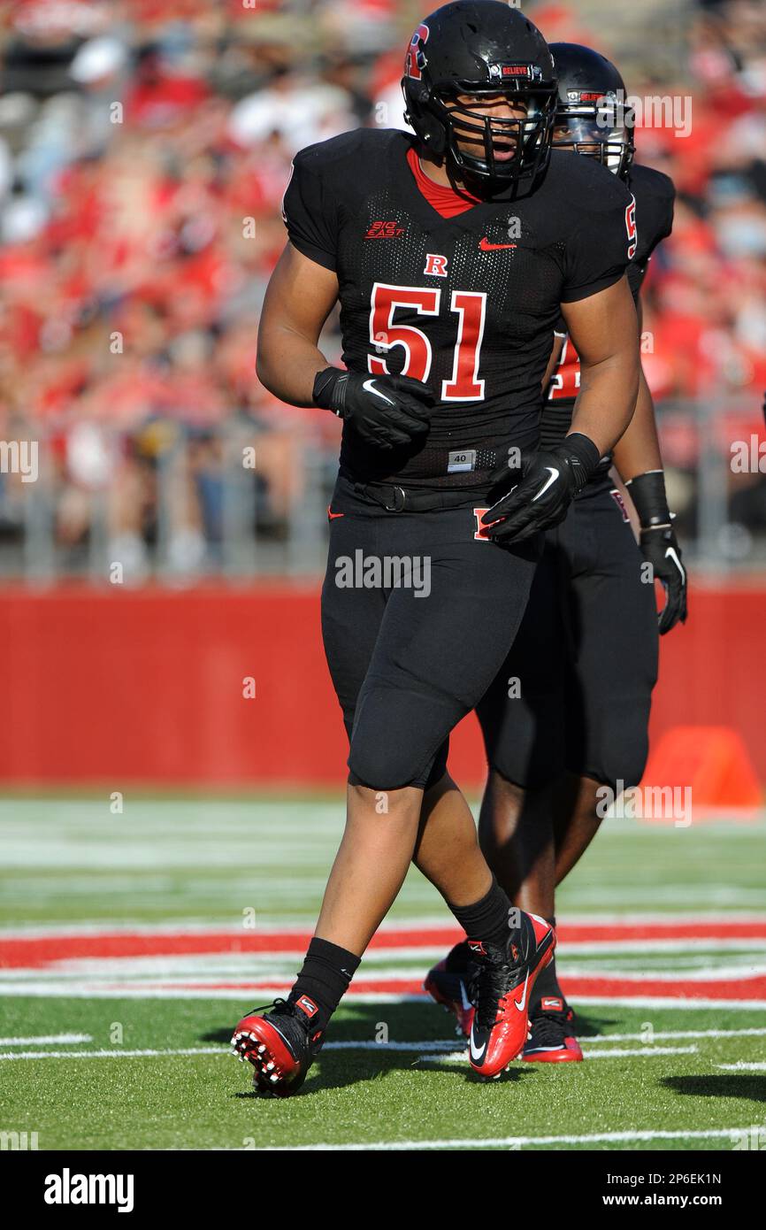 Rutgers University Scarlet Knights defensive end Manny Abreu (51 ...