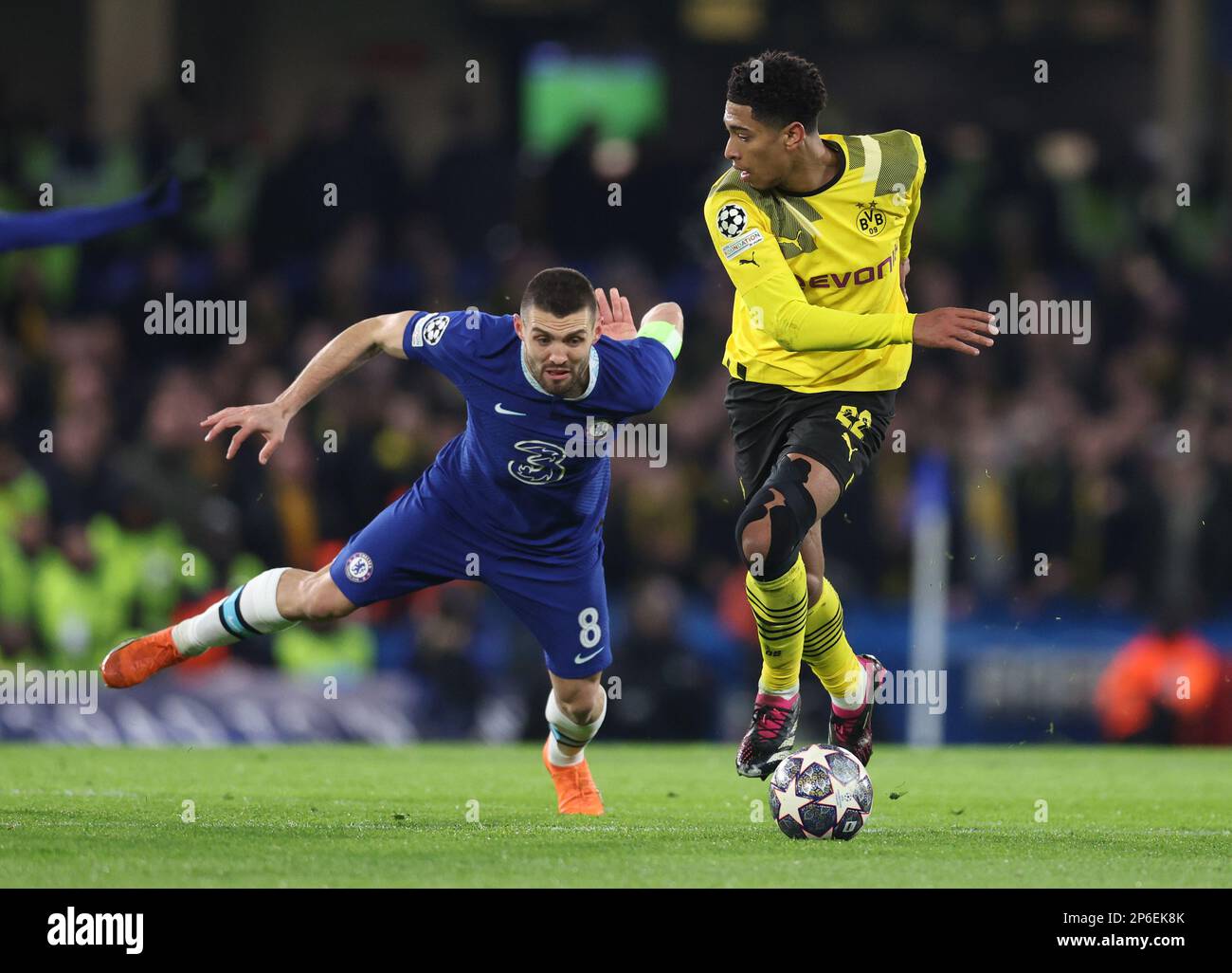 London, England, 7th March 2023. Mateo Kovacic of Chelsea chases after ...