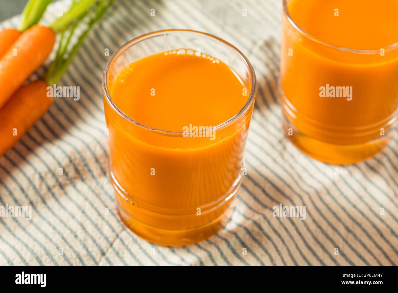 Cold Refreshing Raw Carrot Juice Ready to Drink in a Glass Stock Photo ...