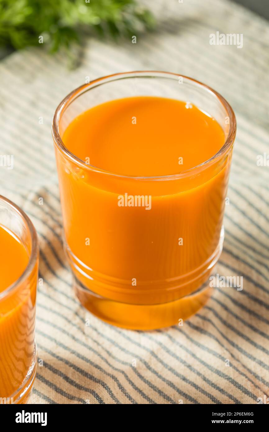 Cold Refreshing Raw Carrot Juice Ready to Drink in a Glass Stock Photo ...