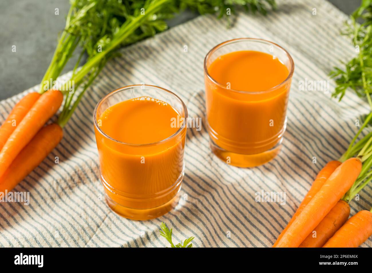 Cold Refreshing Raw Carrot Juice Ready to Drink in a Glass Stock Photo ...