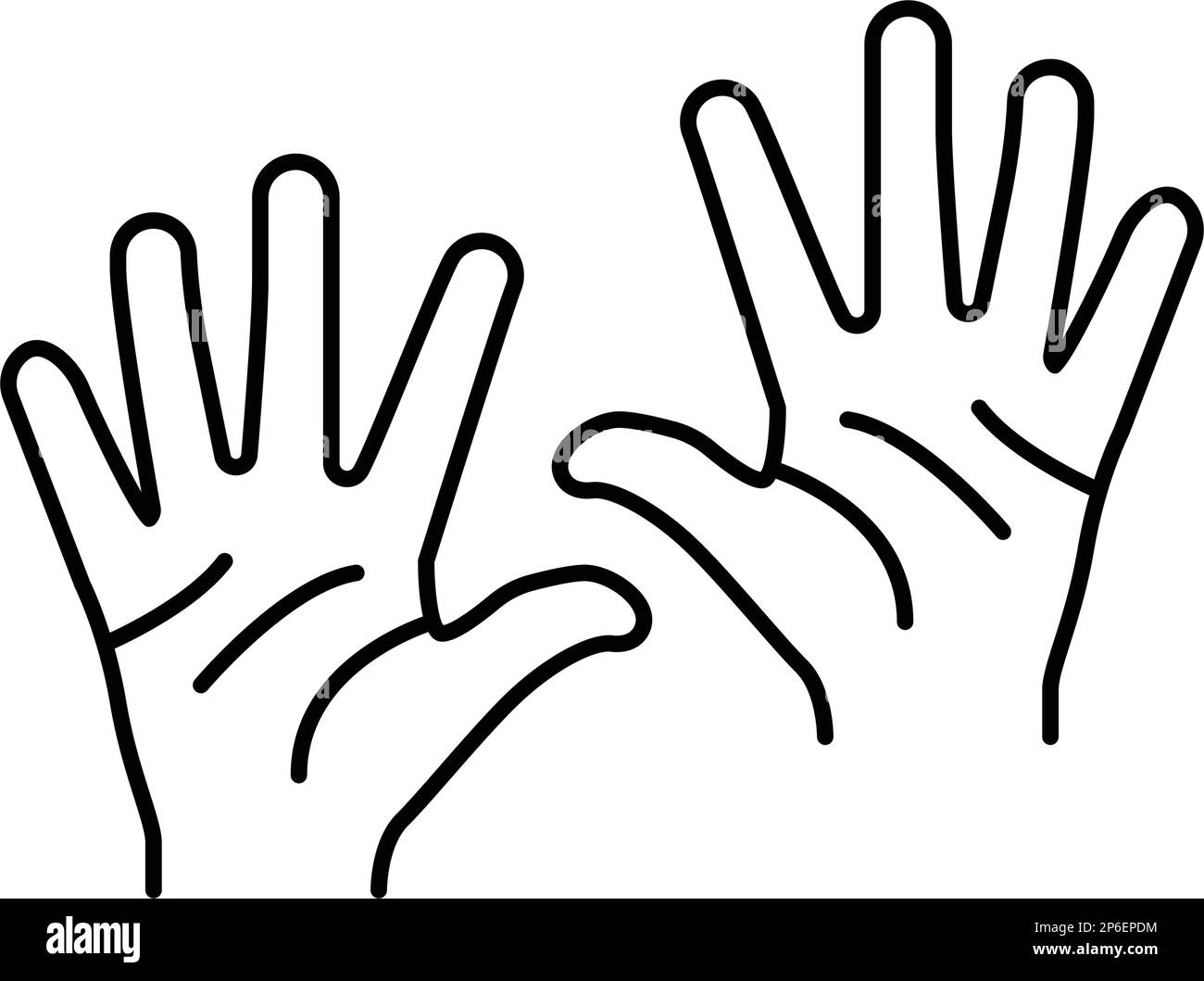 ten number hand gesture line icon vector illustration Stock Vector Image & Art - Alamy