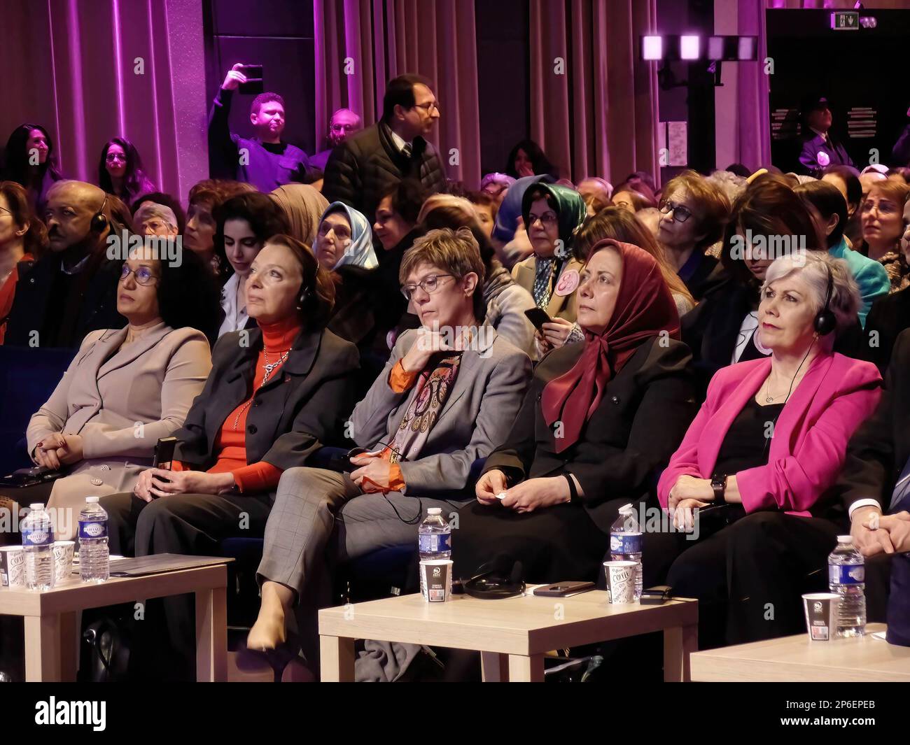 (L-R) Latifa Aït Baala, Dominique Attias, Annegret Kramp-Karrenbauer ...