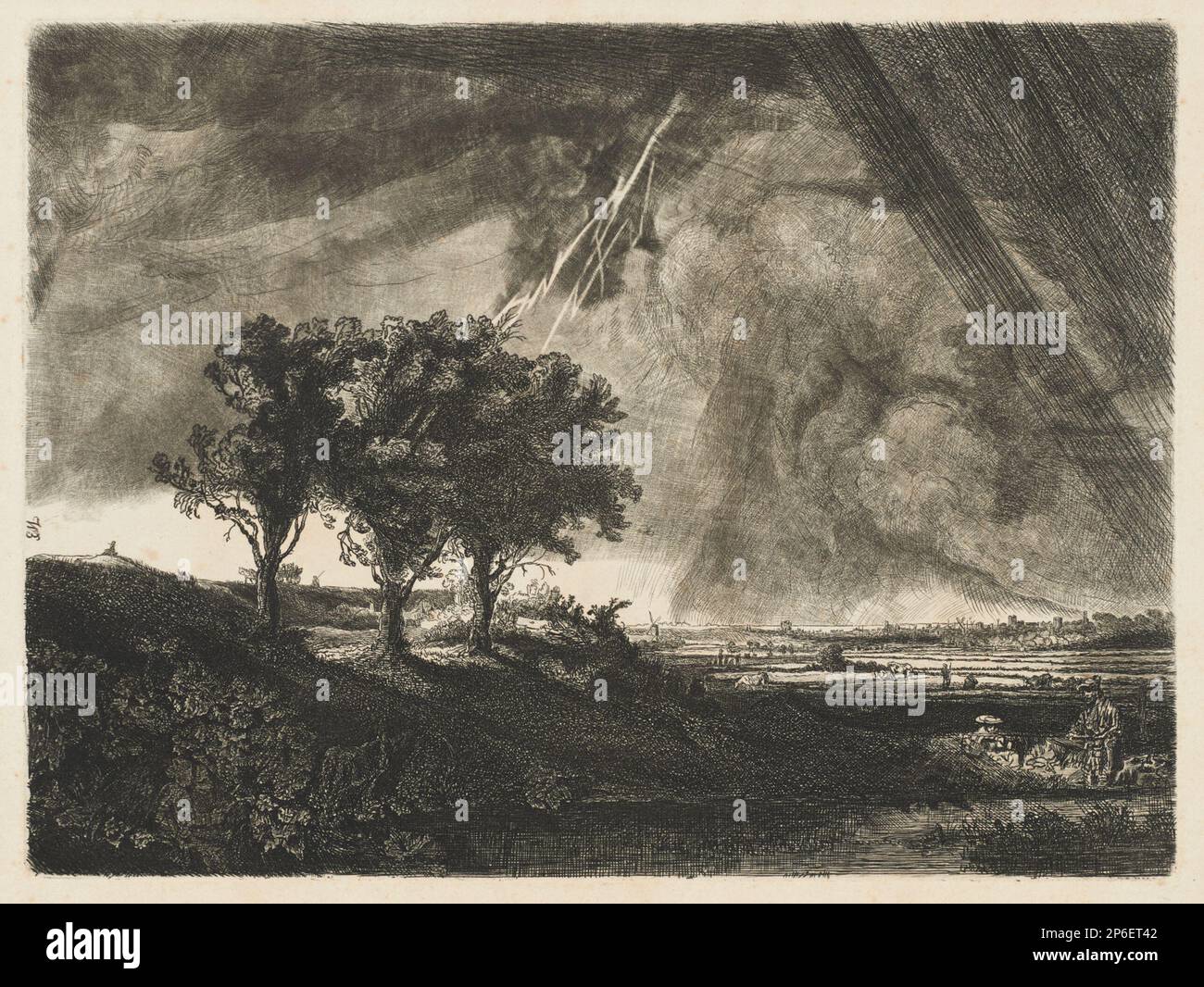 William Baillie, The Three Trees, c. 1800, etching, engraving, and ...