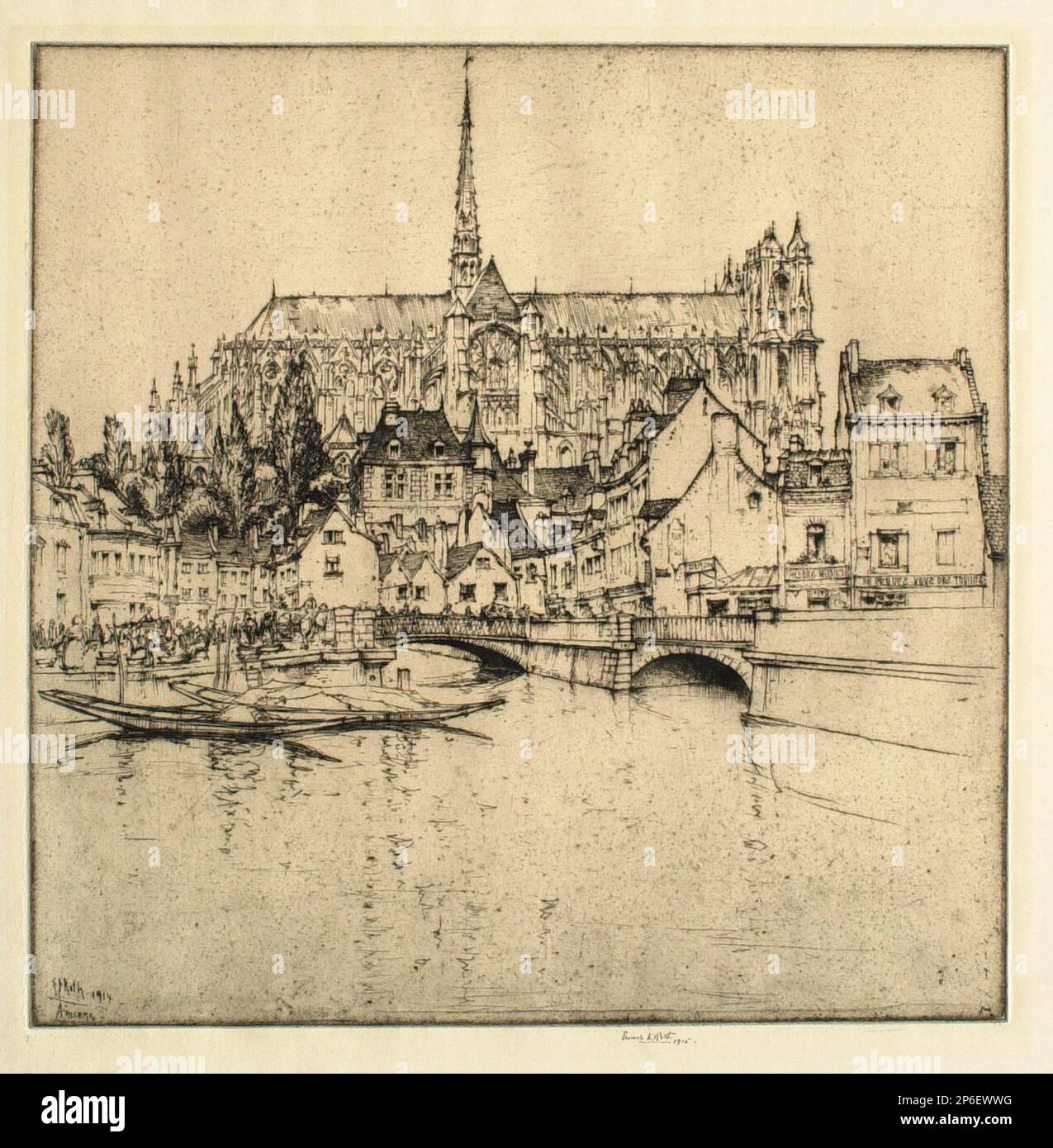 Ernest David Roth, Amiens, 1911–1915, etching on paper Stock Photo - Alamy