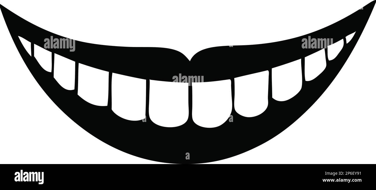 Smile Black and White Illustration Stock Photo - Alamy