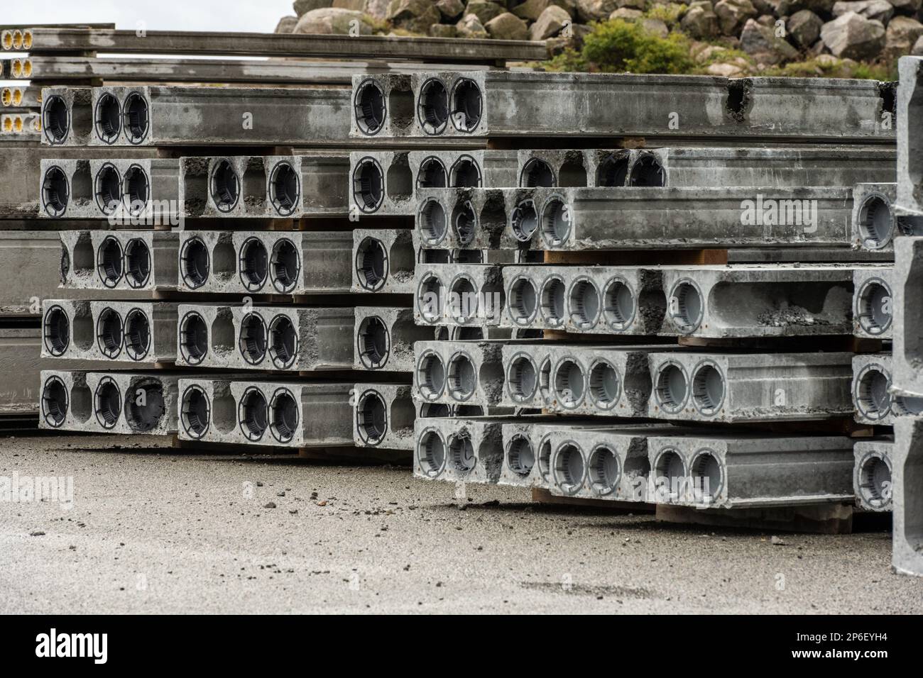Stacks of concrete building elements Stock Photo - Alamy