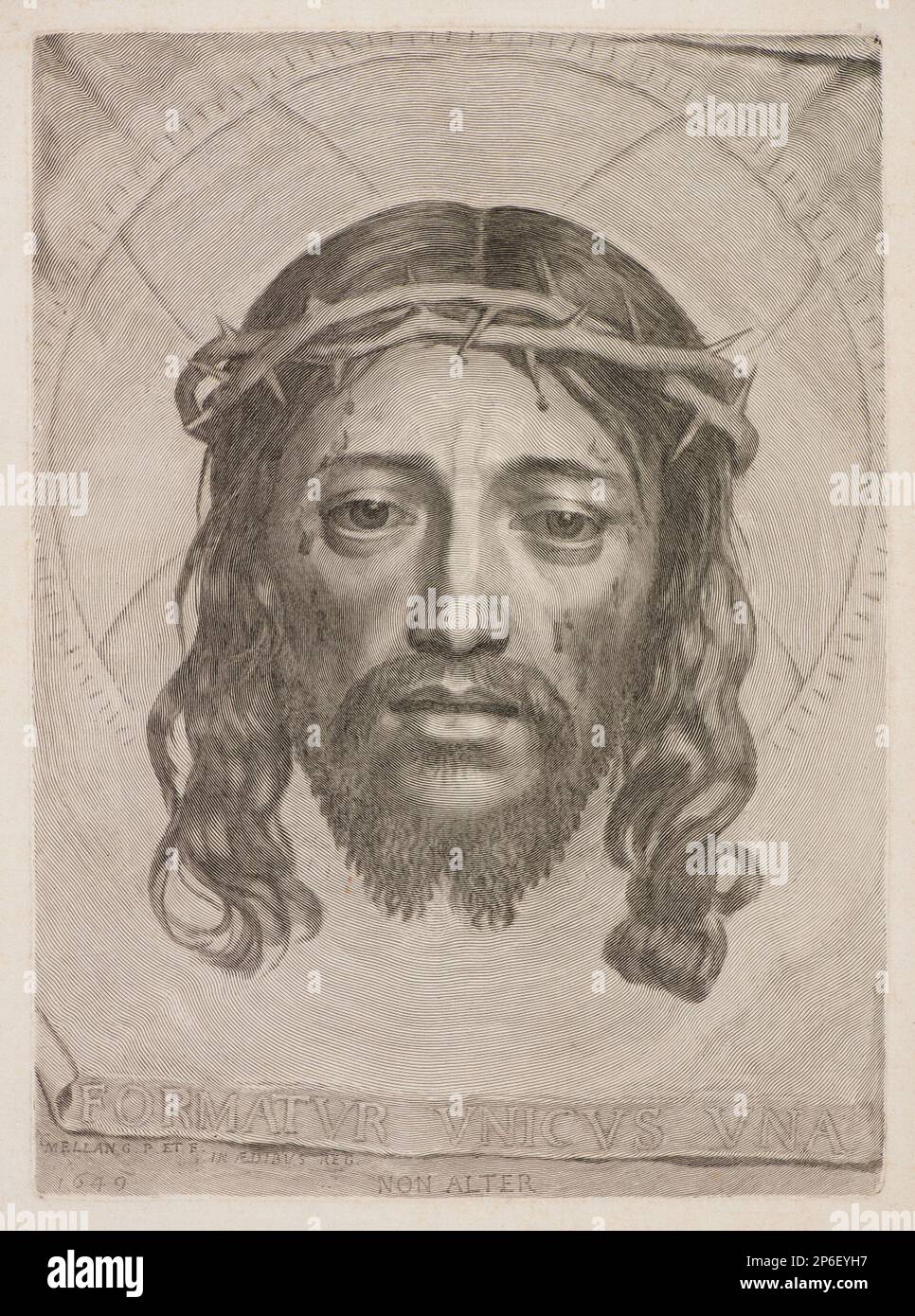 Claude Mellan, The Vernicle of Veronica, 18th century, engraving on ...