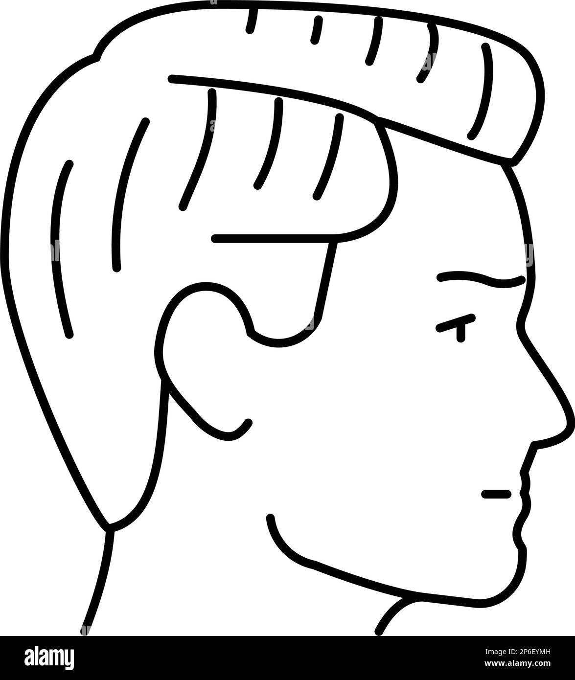 side part hairstyle male line icon vector illustration Stock Vector ...