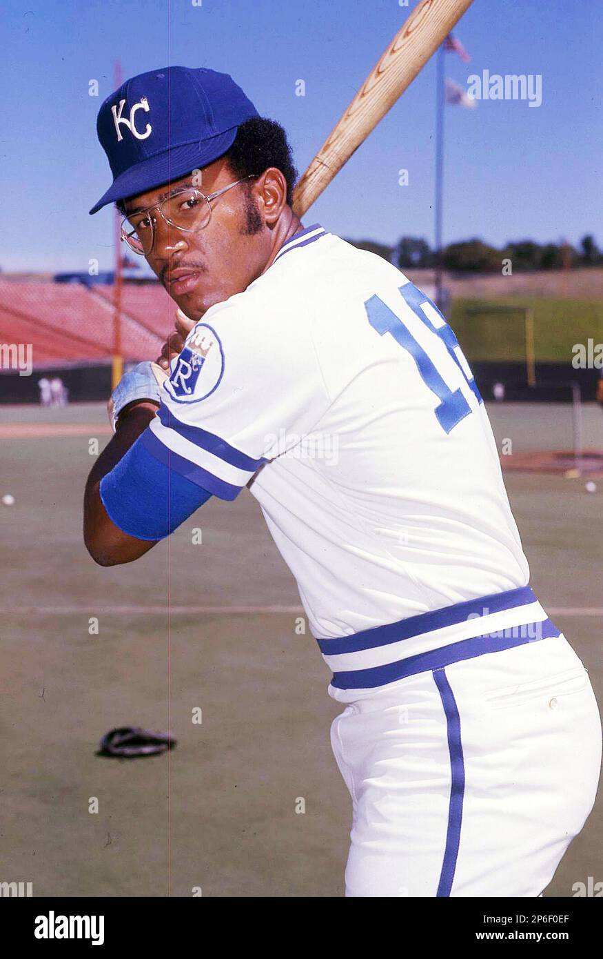 Kansas City Royals outfielder and A.L. M.V.P. runner-up Al Cowens poses ...