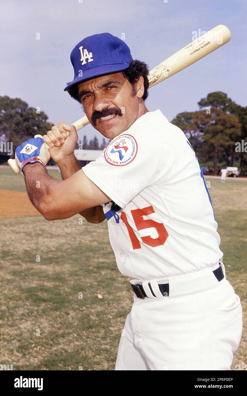Los Angeles Dodgers infielder Davey Lopes poses for a portrait. Vintage Photograph Circa 1977 ...