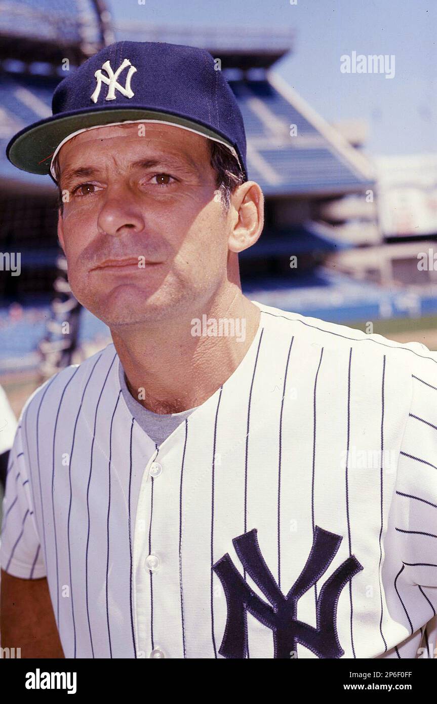 New York Yankees infielder Bobby Cox poses for a portrait. Vintage ...