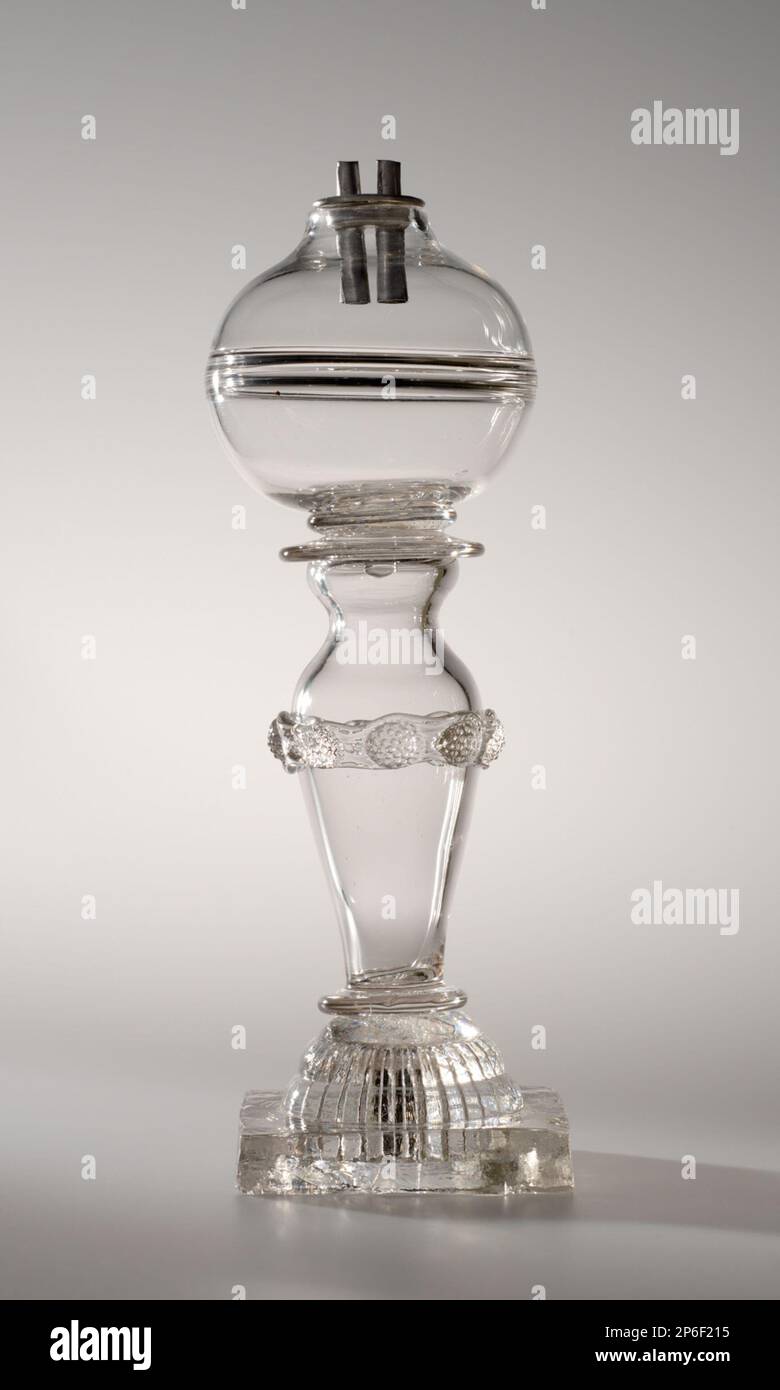 South Boston Flint Glass Works, Lamp, c. 1813–30, colorless lead glass ...
