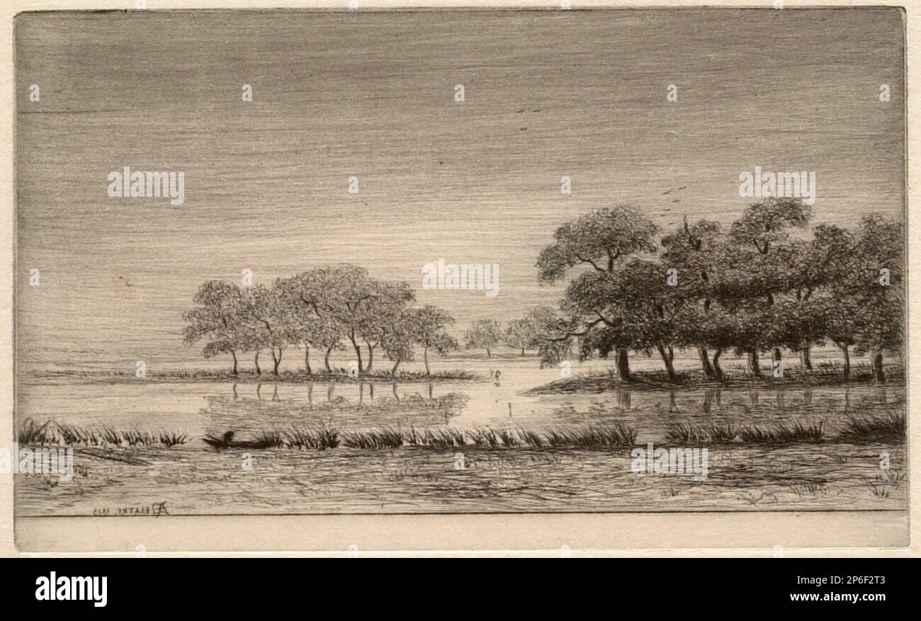 Auguste Delâtre, Douze Eaux-Fortes et Pointes Seches, X: River ...
