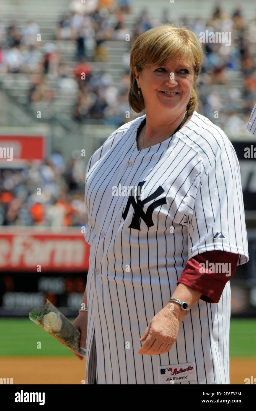 Diana Munson (Thurman Munson's wife) during Old Timers Day at Yankee ...