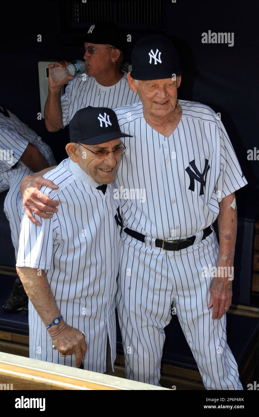 Former New York Yankees star catcher Yogi Berra and former pitcher Don ...