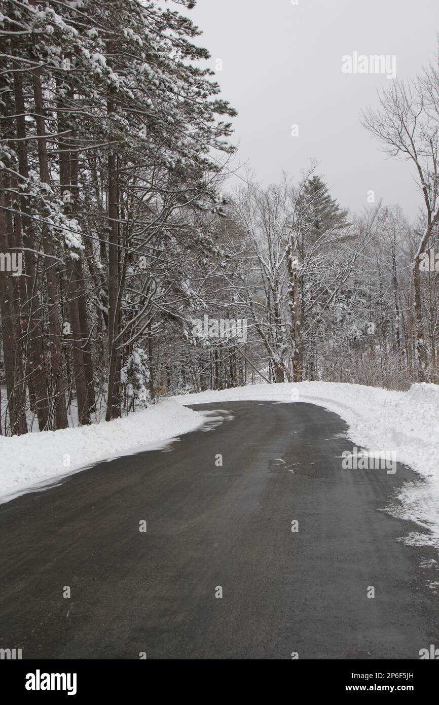 country winter road in Vermont Stock Photo - Alamy