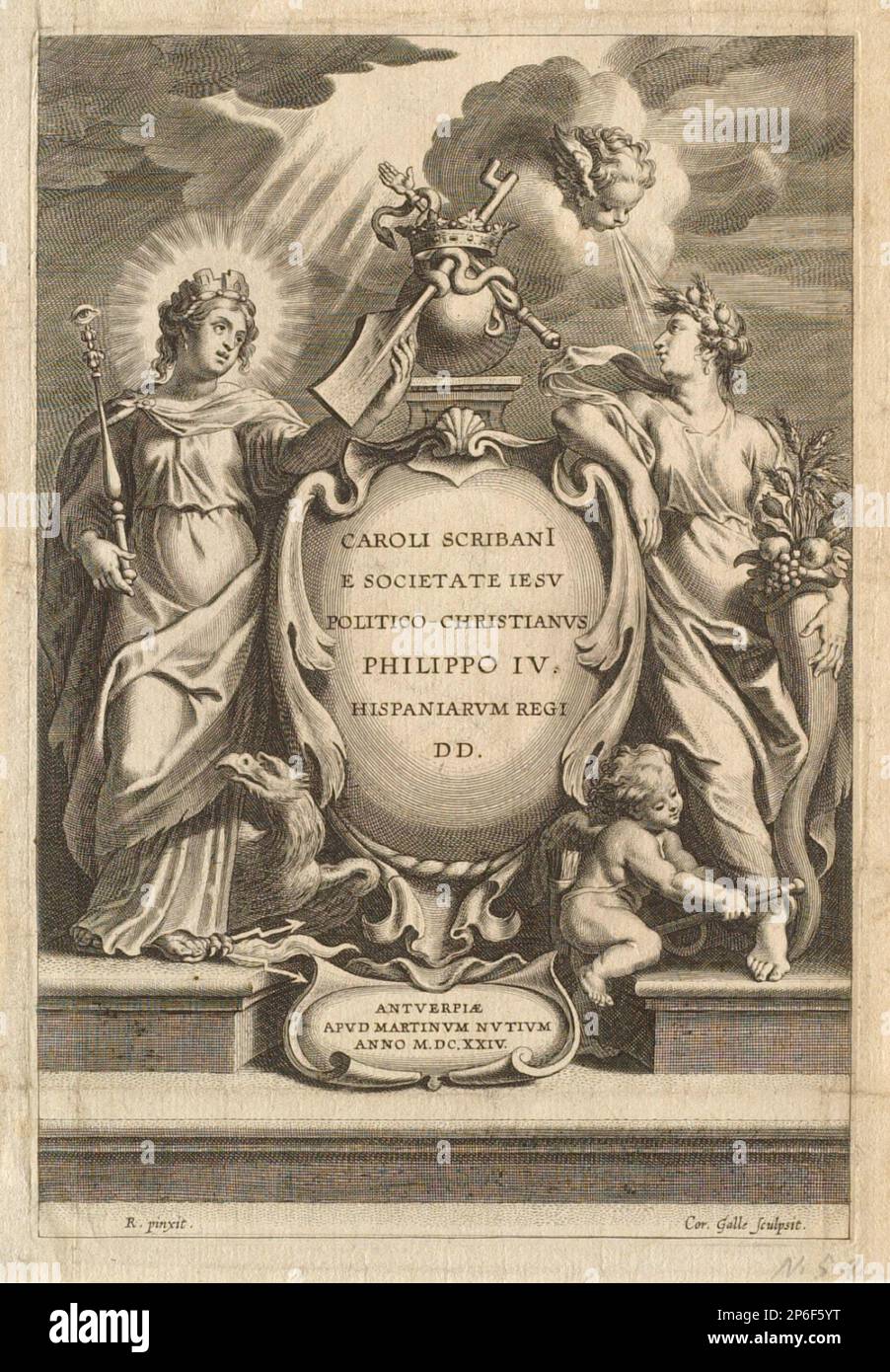 Cornelis Galle I, Frontispiece for Scribanius, Christian Politics ...