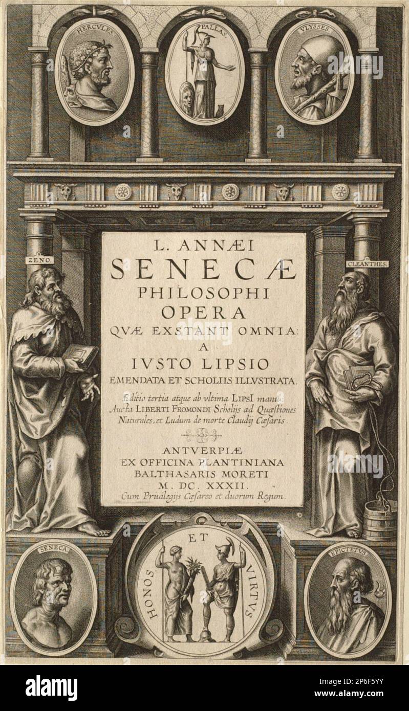 Cornelis Galle I, Frontispiece for Seneca, Philosophical Works, 4th ed ...