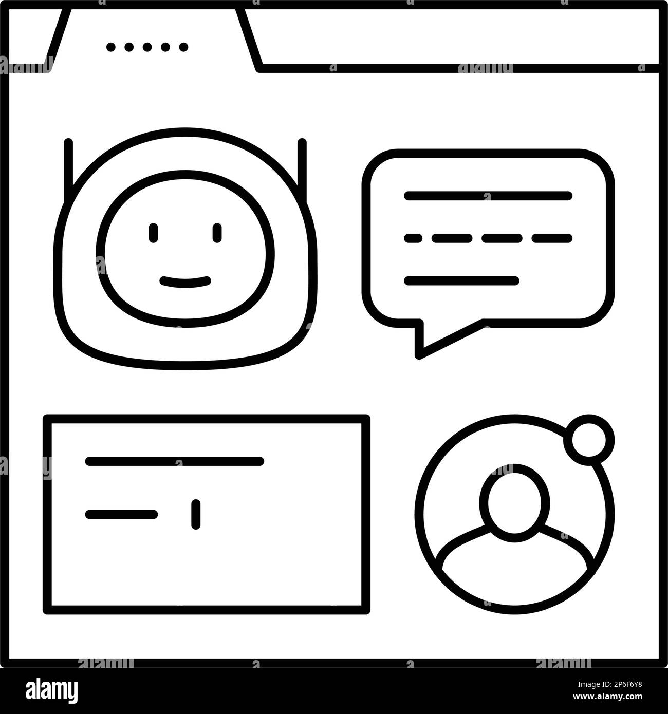 web chat bot line icon vector illustration Stock Vector Image & Art - Alamy