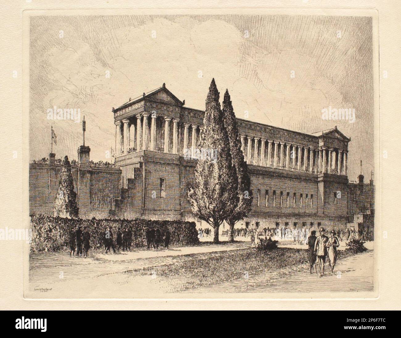 Leon René Pescheret, Soldier's Field, Chicago, 1934, etching on wove ...