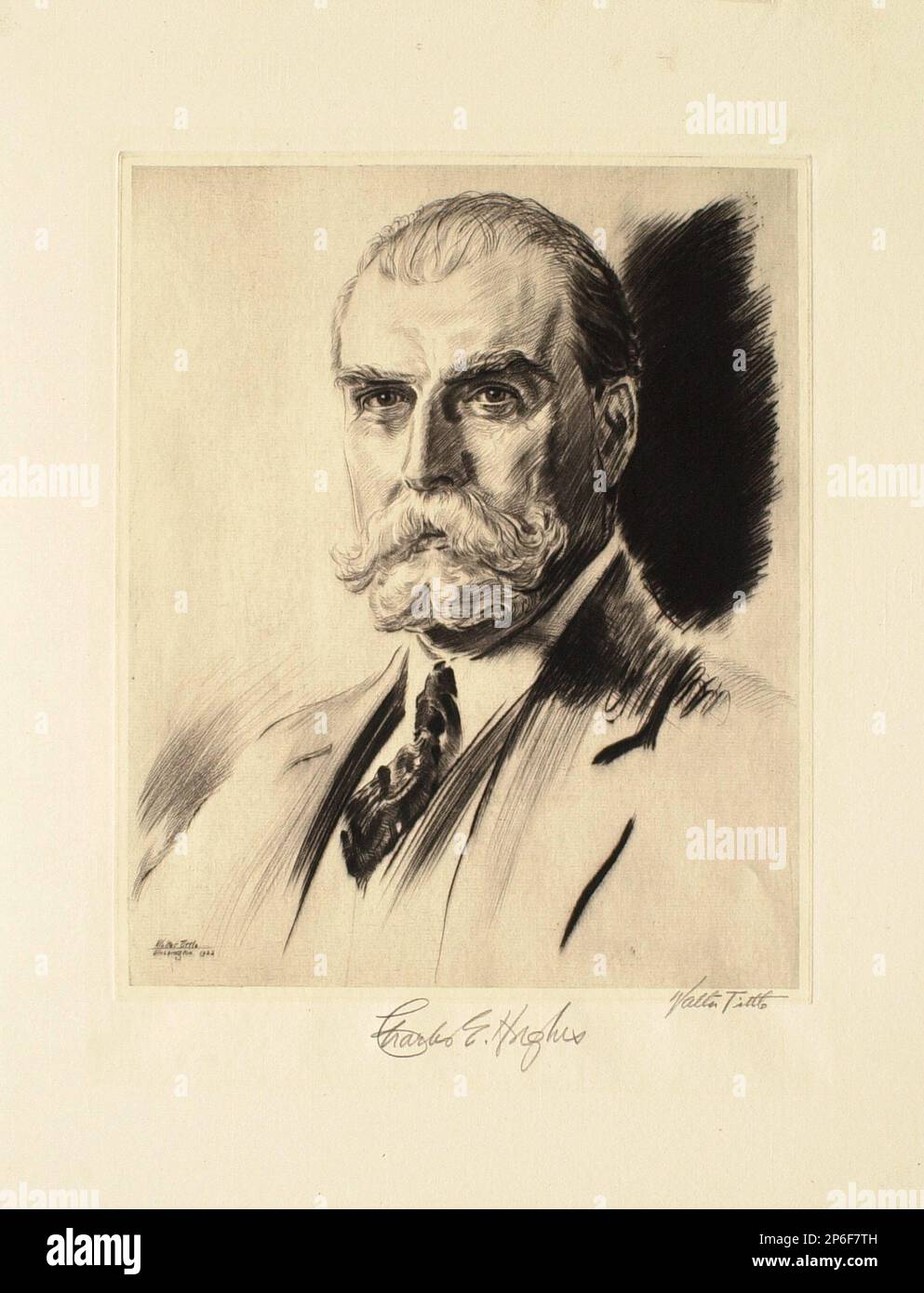 Walter Tittle, The Honorable Charles Evans Hughes, 1922, drypoint on ...