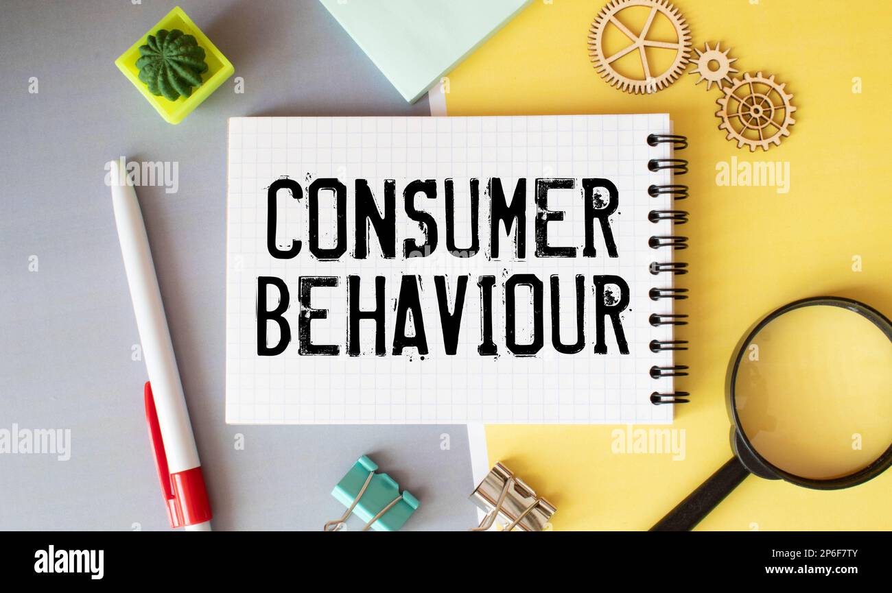 mini black board with text consumer behaviour isolated on wooden ...