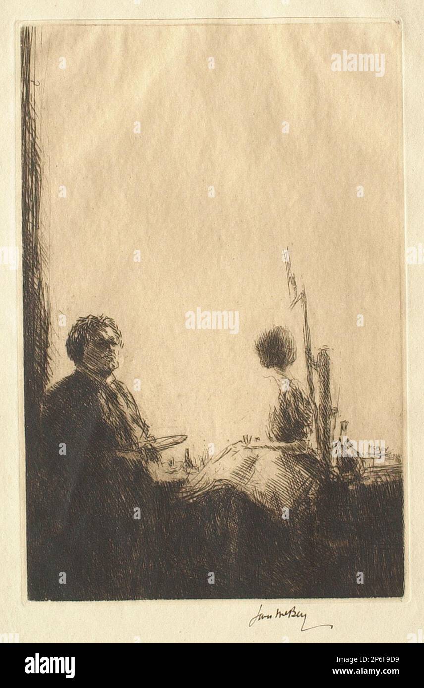 James McBey, Artist and Model, 1924, etching on paper Stock Photo - Alamy