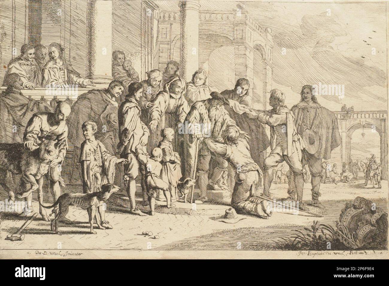 Jan Baptiste de Wael II, The Prodigal Son Welcomed Home, 1658, etching ...