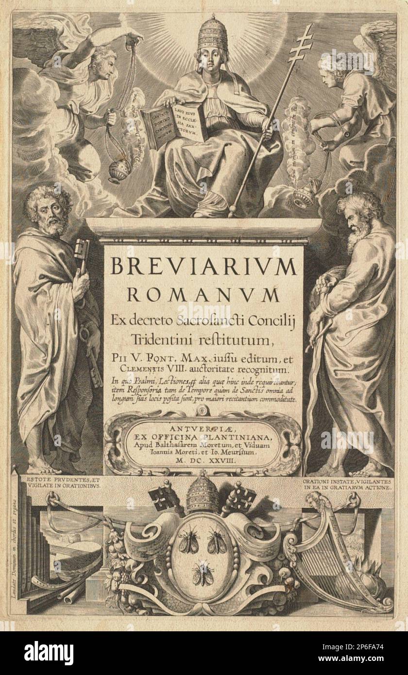 Cornelis Galle I, Frontispiece for the Brevarium Romanum, Antwerp, 1628 ...