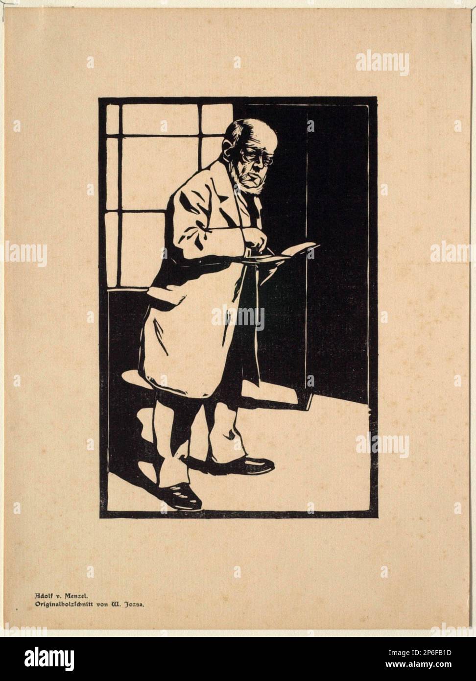 Karoly Jozsa, Adolf von Menzel, 1905, woodcut on paper Stock Photo - Alamy
