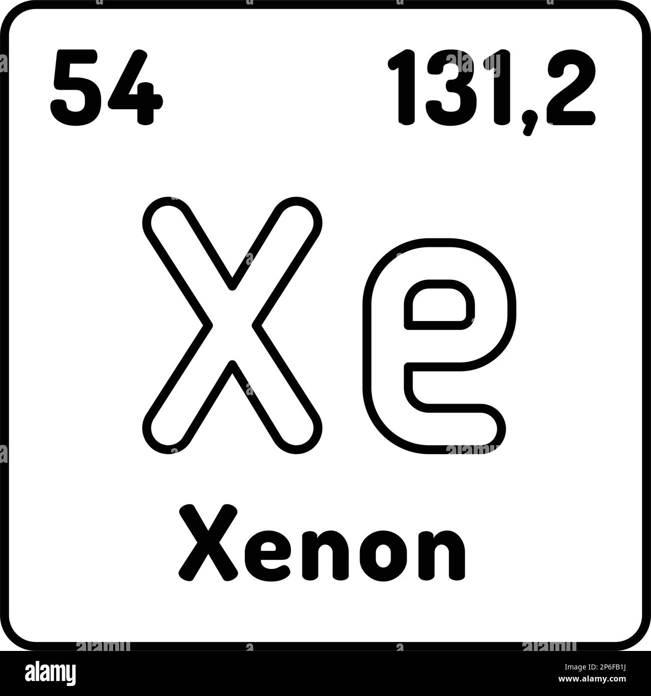 xenon chemical element line icon vector illustration Stock Vector Image ...