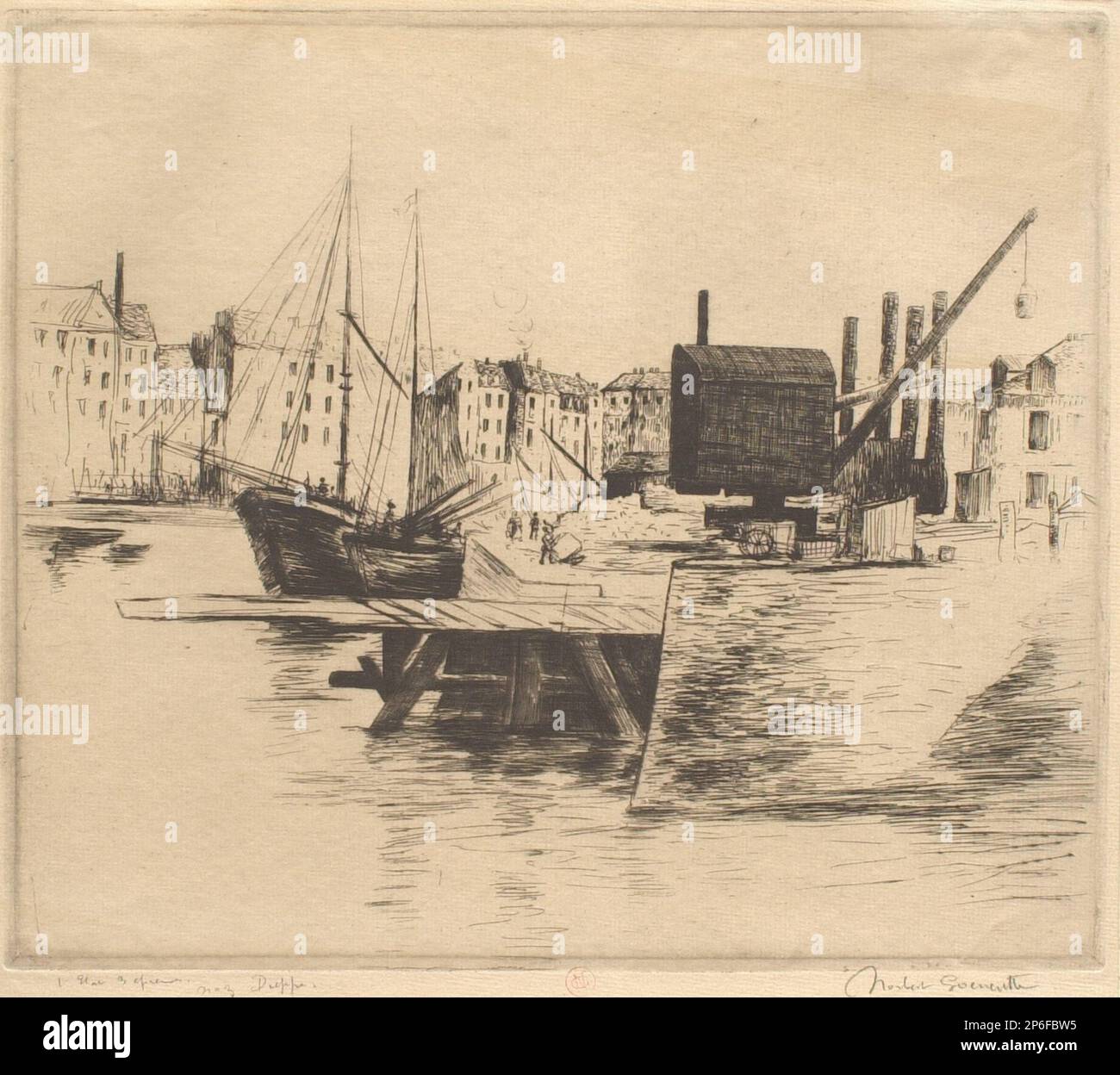 Norbert Goeneutte, No. 3 Dieppe, 1864–1894, etching and drypoint on ...