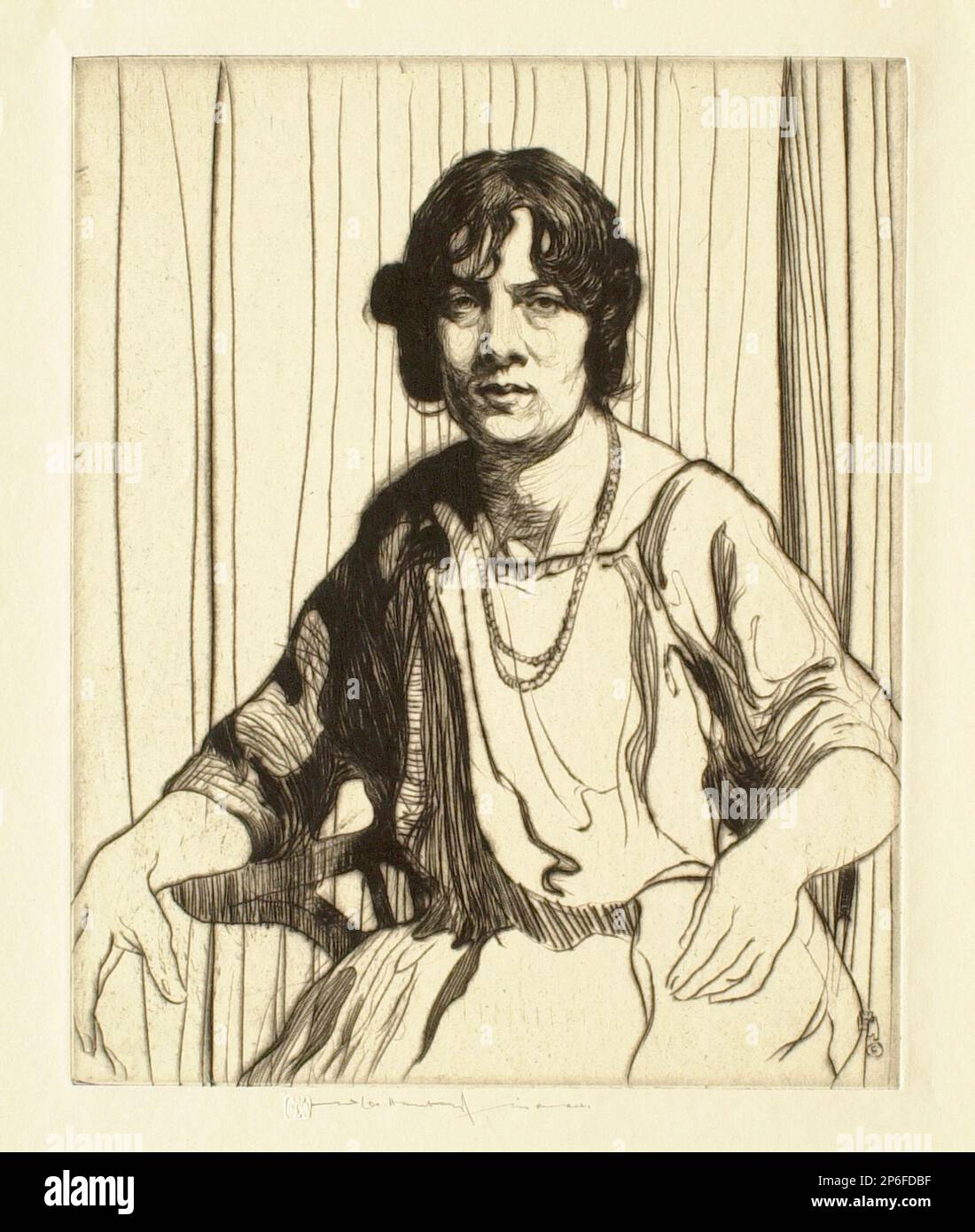 William Lee Hankey, Portrait of a Woman, c. 1920, etching on laid paper ...