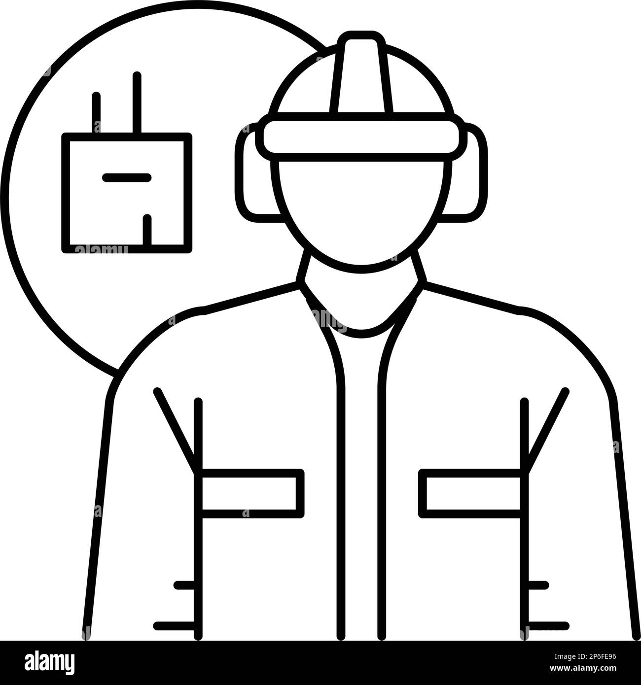 manufacturing engineer technology line icon vector illustration Stock ...