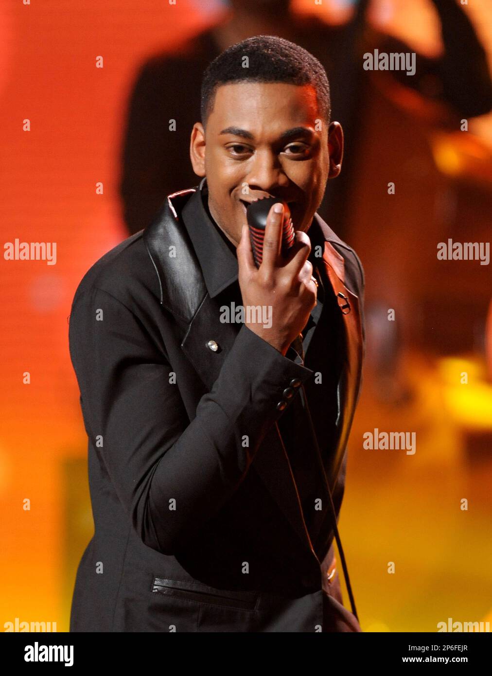 HOLLYWOOD, CA - APRIL 25: Contestant Joshua Ledet performs onstage at ...