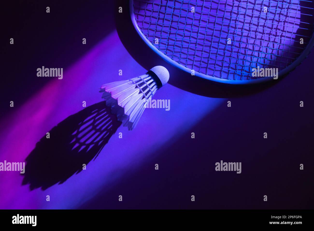 Badminton racket and shuttlecock in vibrant bold gradient holographic ...