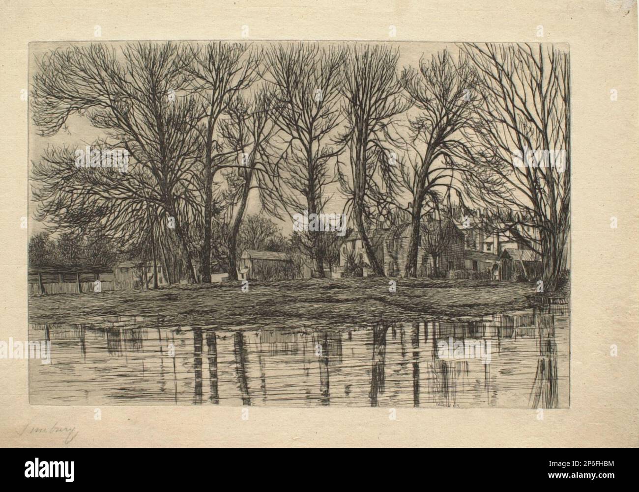 Edwin Edwards, Sunbury, 1865, etching on laid paper Stock Photo - Alamy
