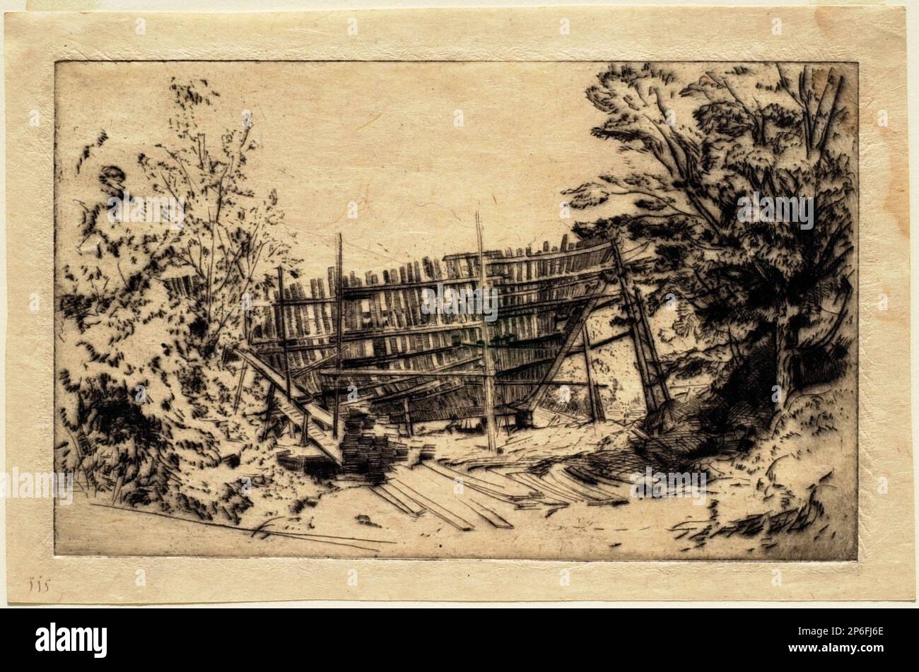 Paul Dougherty, Shipyard, Bow Right, 1887–1947, drypoint on paper Stock ...